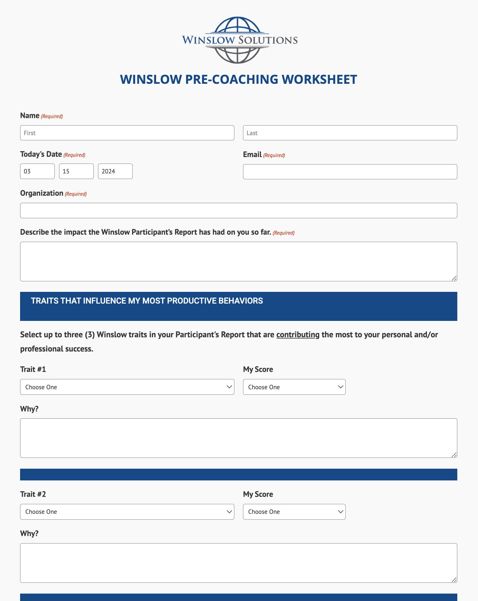 Authorized Coach Certification REVISIT THIS - Winslow Solutions
